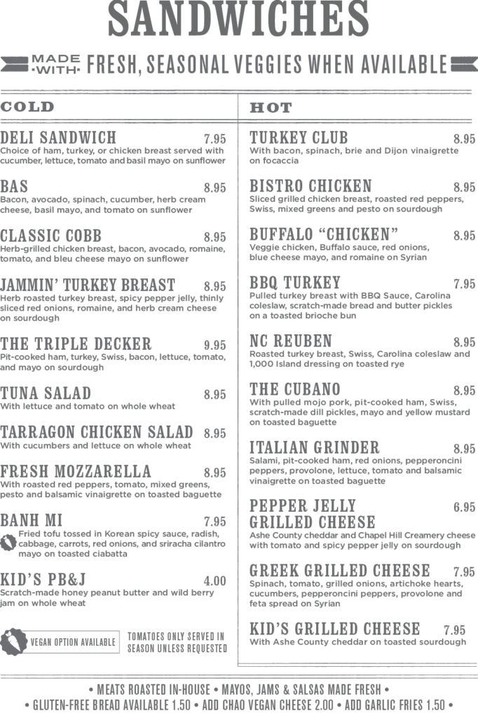 Pittsboro Lunch & Dinner - The Root Cellar